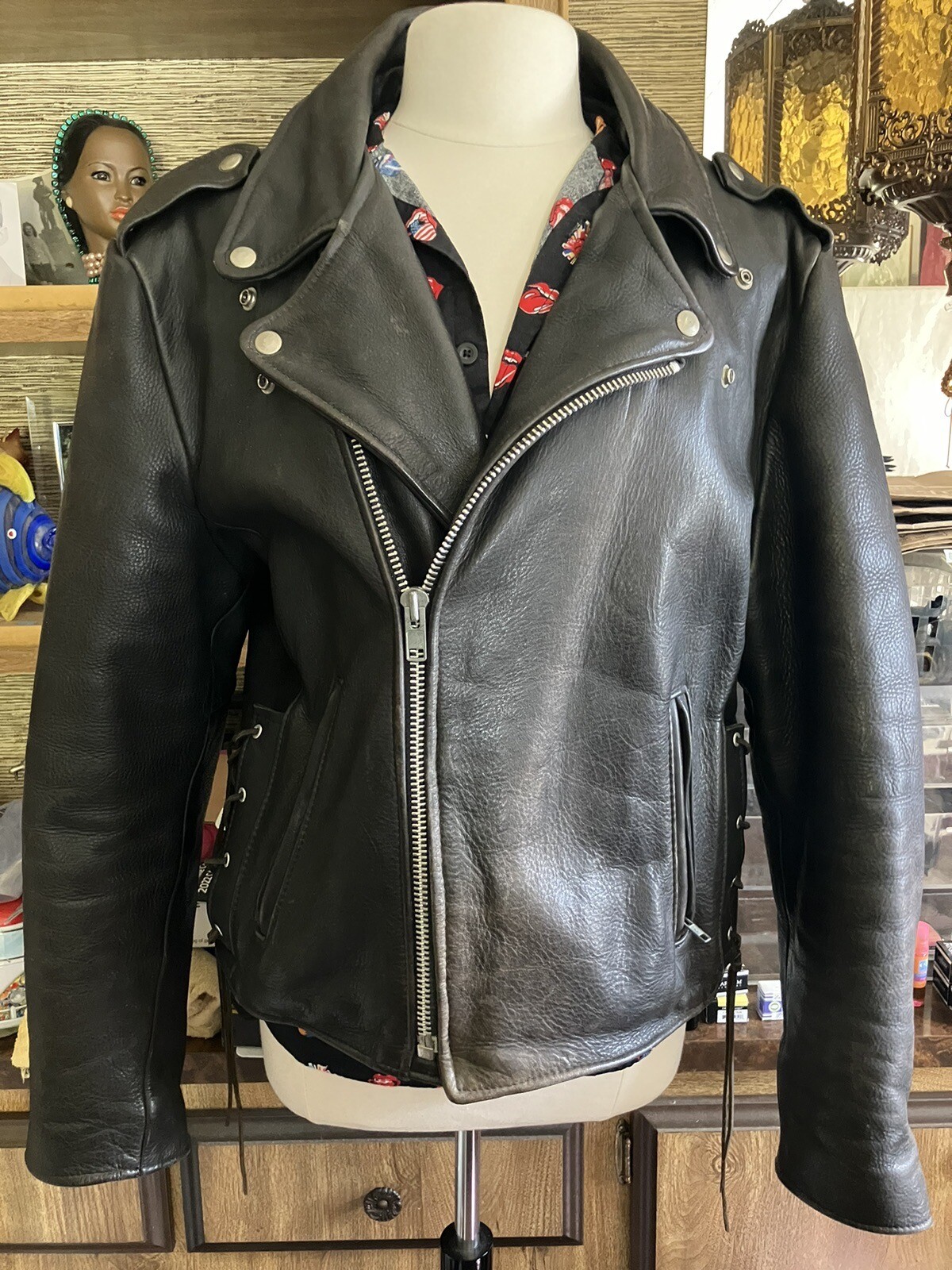 Vintage Arts Cow Parts Leather Jacket Riding Apparel … - Gem