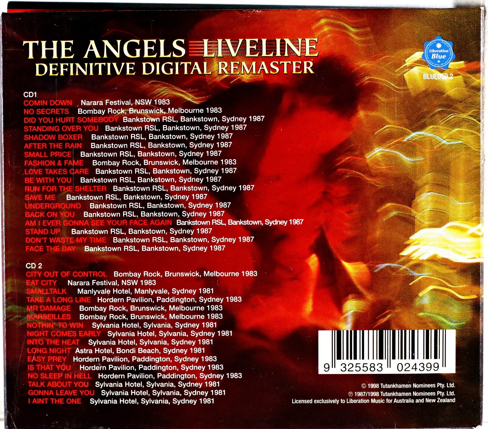 The Angels – Liveline - Definitive Digital Remaster Digipak - 2xRock CD ...