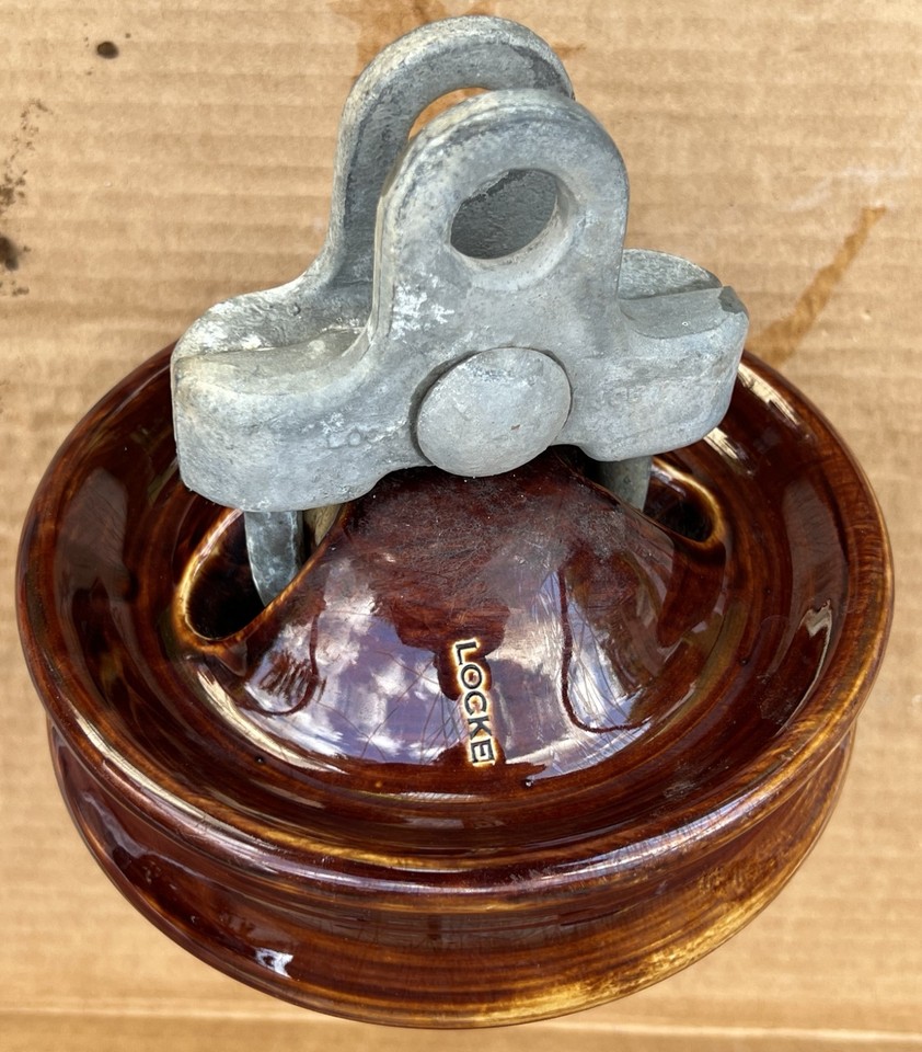 Vintage Porcelain Suspension Insulators (2) w/hardware - 1 Locke 1 ...