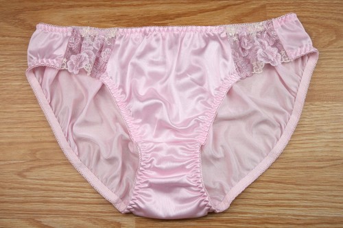 VINTAGE JAPANESE NYLON SHINY SLIPPERY PRETTY CUTE PINK BIKINI PANTY ...