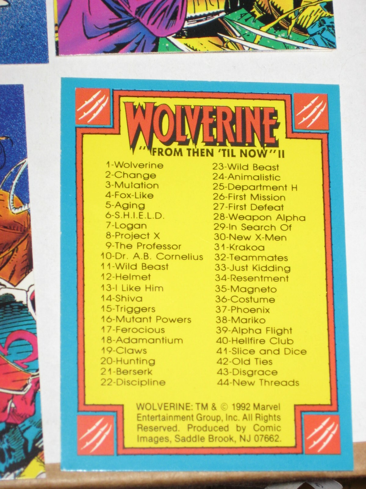 1992 WOLVERINE FROM THEN TILL NOW SERIES II COMPLETE 90 CARD SET X-MEN ...