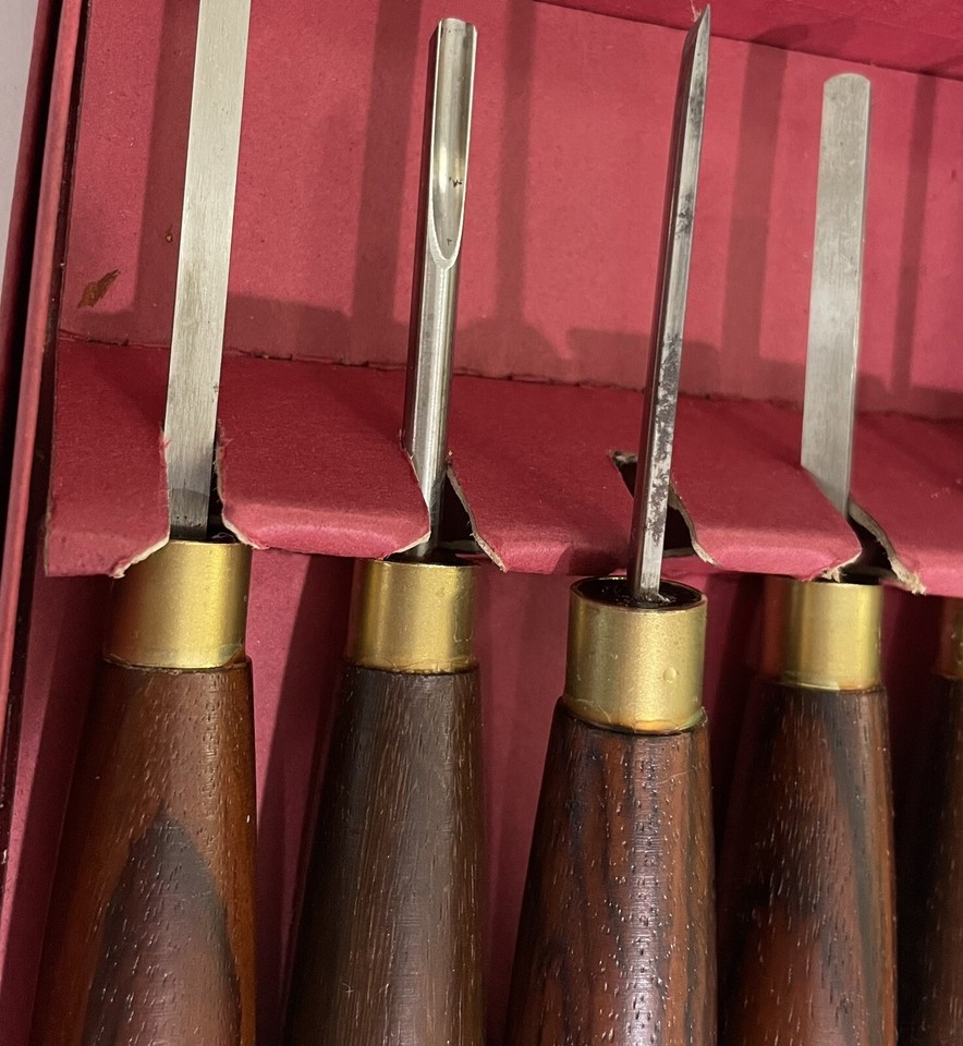 Crown Tools England 5 Piece Woodturning Hand Tool Set Vintage Wood ...