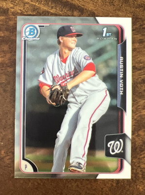 2015 Bowman Chrome Austin Voth 1st Prospect Card Washington National ...