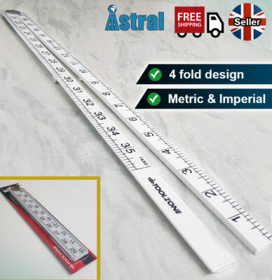 1M Folding Ruler | Metric-Imperial Scale | 4-Fold Yard Stick ...