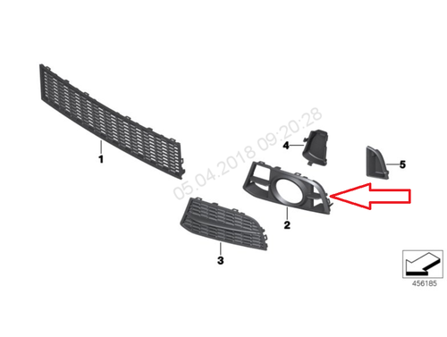 NEW BMW 5 F10 FRONT BUMPER M SPORT LEFT GRILLE 51118059001 8059001 2015 ...