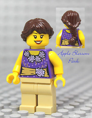 NEW Lego City FEMALE MINIFIG w/Gold & Purple Girl Torso - Tan legs ...