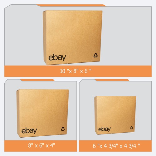 200 Shipping Packing corrugated cardboard boxes ebay logo–Multiple ...