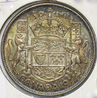 Canada 1944 50 Cents Lion animal Horse Georgivs VI 293331 combine ...