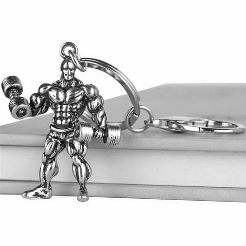 Bodybuilder Keychain Bodybuilding Keyring Strongman Gym Fitness Key ...