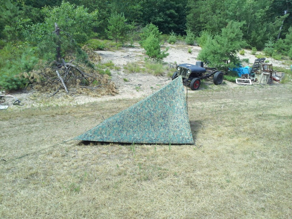 USMC Military MARPAT / Coyote Reversible Field Tarp, Woodland Digital ...