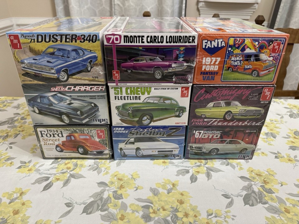 LOT 9x MPC, AMT NEW CLASSIC CAR MODEL KITS LOWRIDER, SHELBY, GTO MORE ...