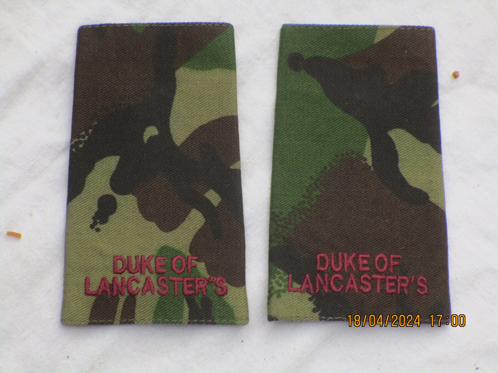 Shoulder Marks: Private, DPM, Duke Of Lancaster´S Regiment, Pair, #2 ...