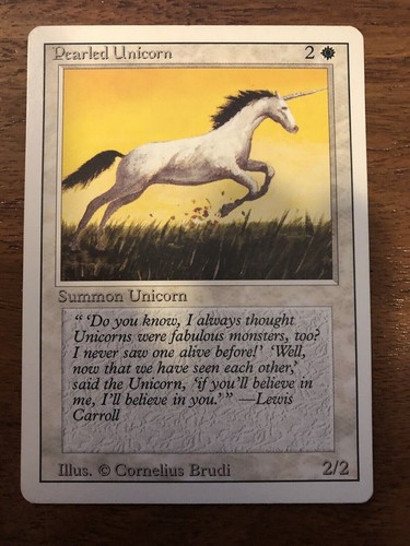 Magic The Gathering REVISED PEARLED UNICORN single white card MTG | eBay