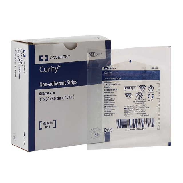 Package Of 48 Covidien Curity Non-Adherent Strips Oil Emulsion 3''x 3 ...