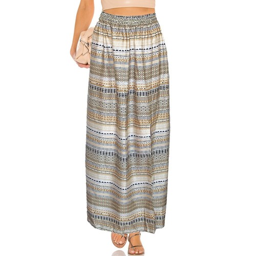 H&M Fließend Satin Bohemian Ethno Afrika Muster Maxirock Rock NEU Gr.48 ...