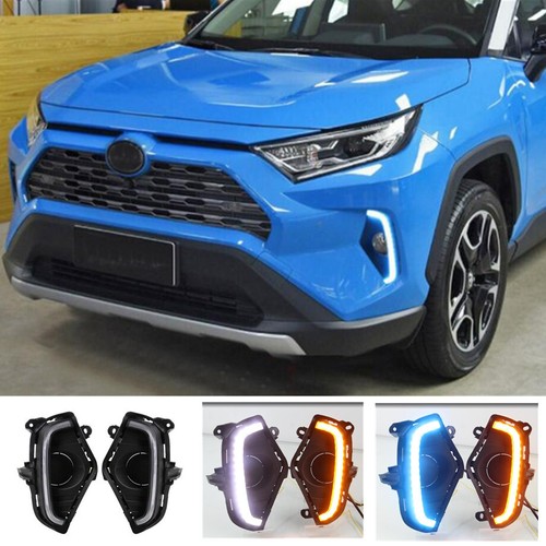 For 19-23 Toyot@a RAV4 3 Colors Front LED Fog Lamp DRL Daytime Running ...