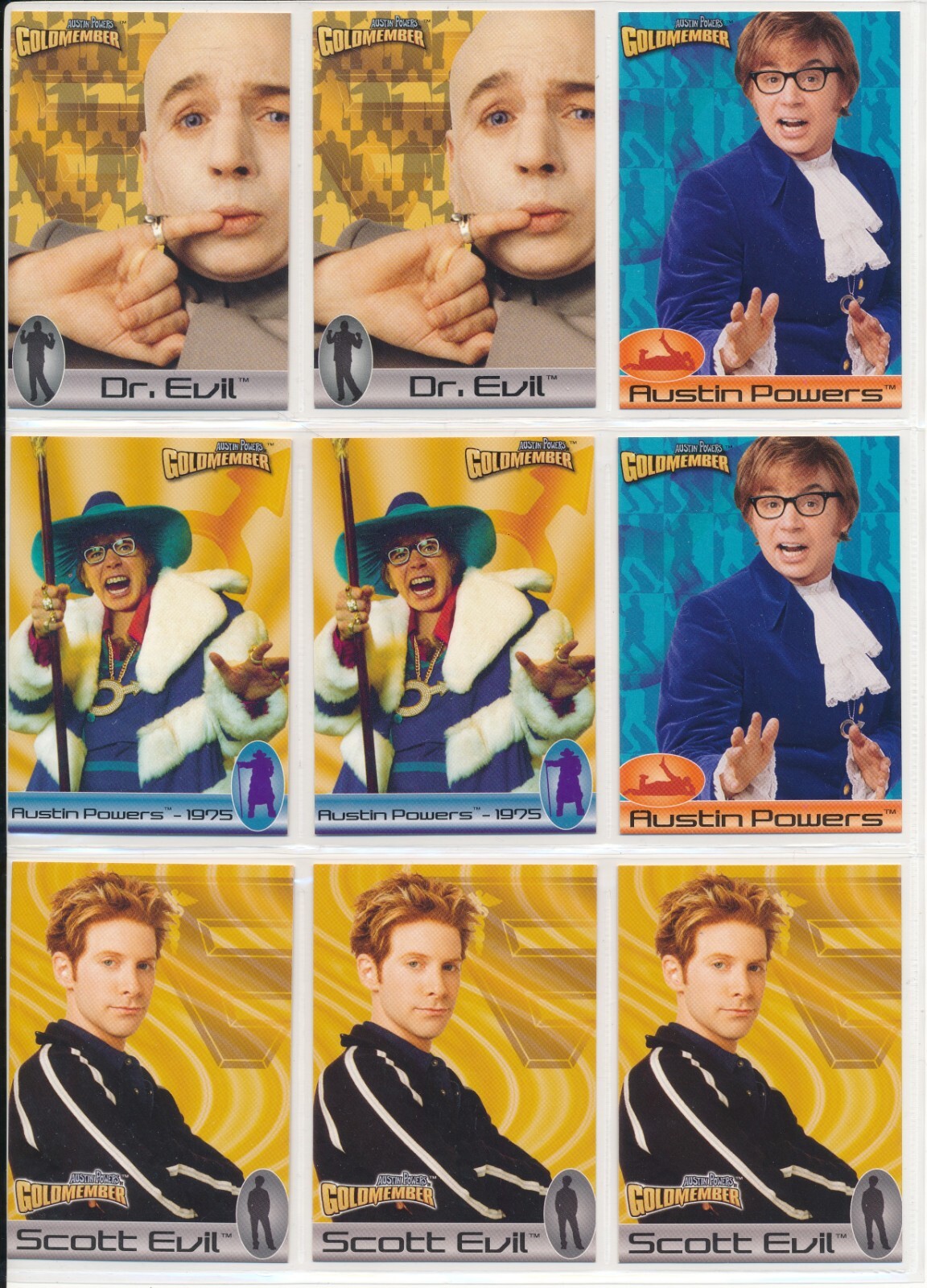 2002 Austin Powers Gold Member Mixed Promo Card Lot of (9) Cards # ...