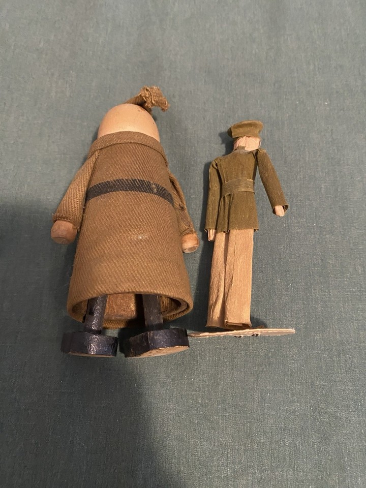 Vintage WW2 Handmade Toy Soldiers Display Items Folk Art | eBay