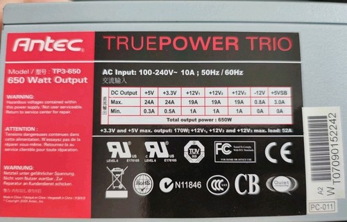 Antec Truepower Trio TP3-650 650W ATX PSU | eBay UK