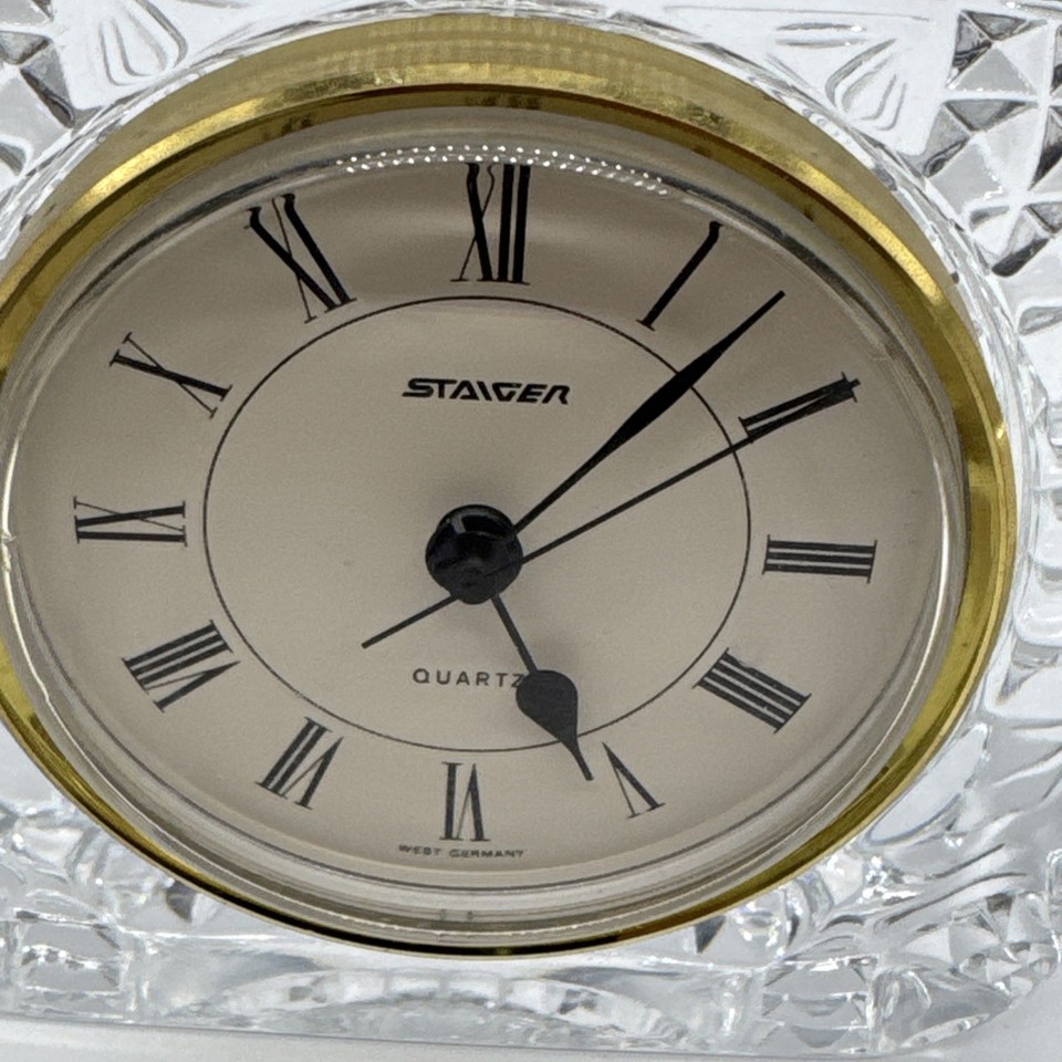 VTG Staiger Quartz Clock West Germany Crystal Body France Vintage Works ...