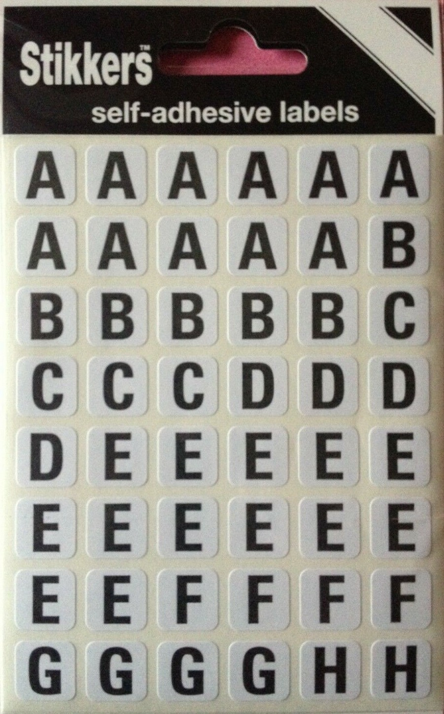 432 Sticky Alphabet Black Letters Labels A to Z Self Adhesive Stickers ...