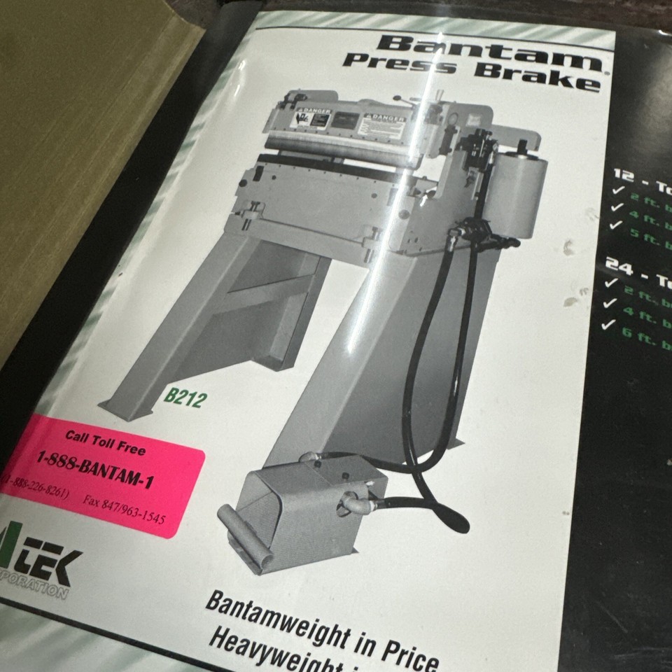 Atek Bantam 2 foot Press Brake 12 ton B2120MF0 | eBay
