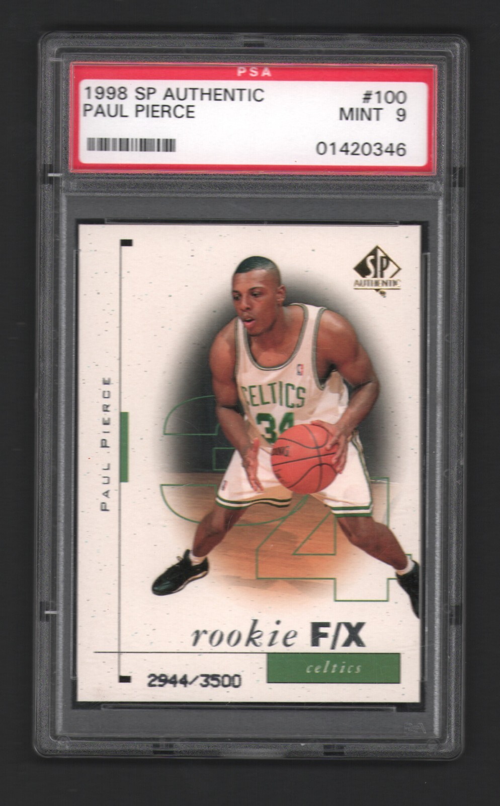 Paul Pierce CELTICS 1998 SP Authentic #100 Rookie Card Rc PSA 9 Mint ...