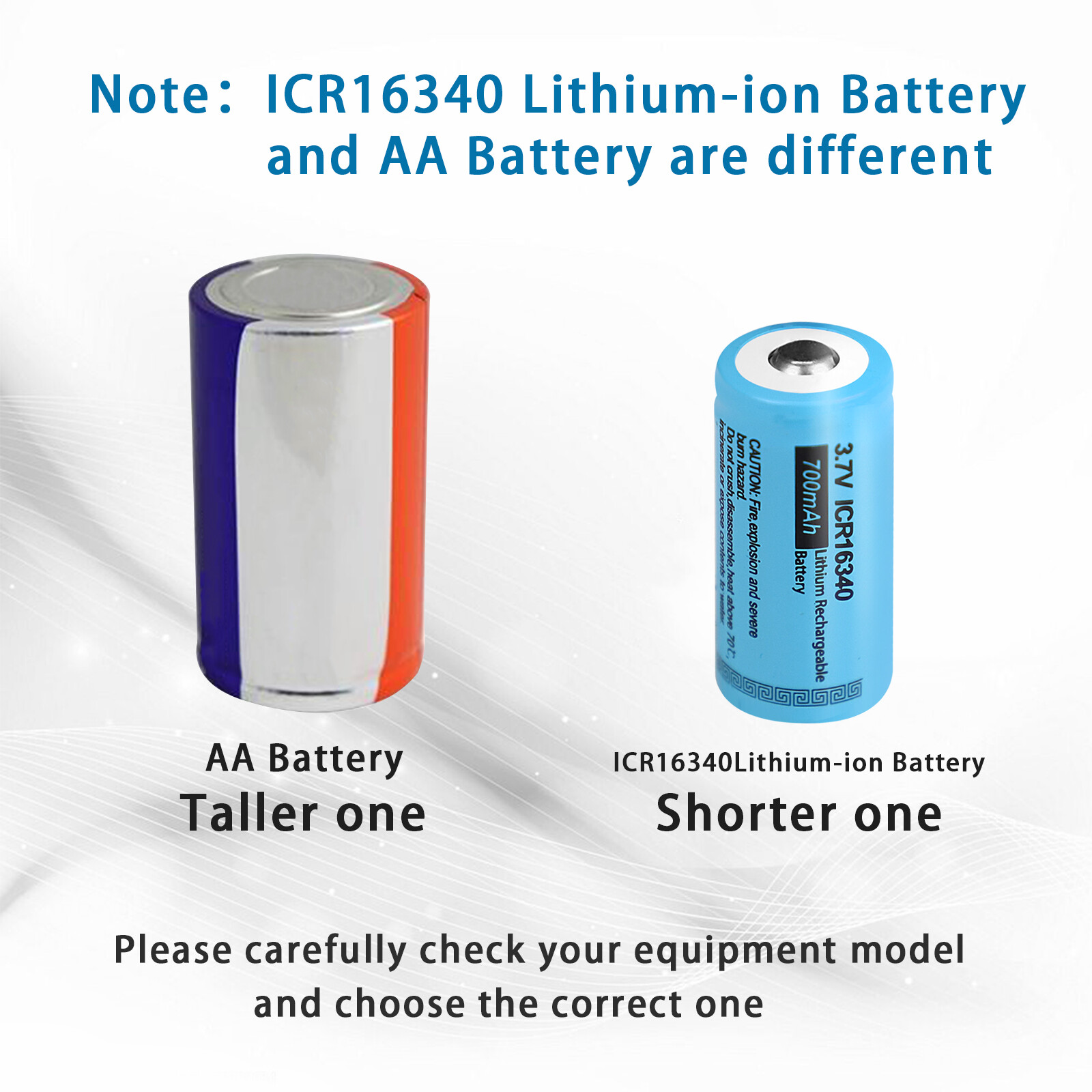 4Pcs ICR16340 700mAh 3.7V Li-ion Rechargeable DL123A 5018LC Batteries ...