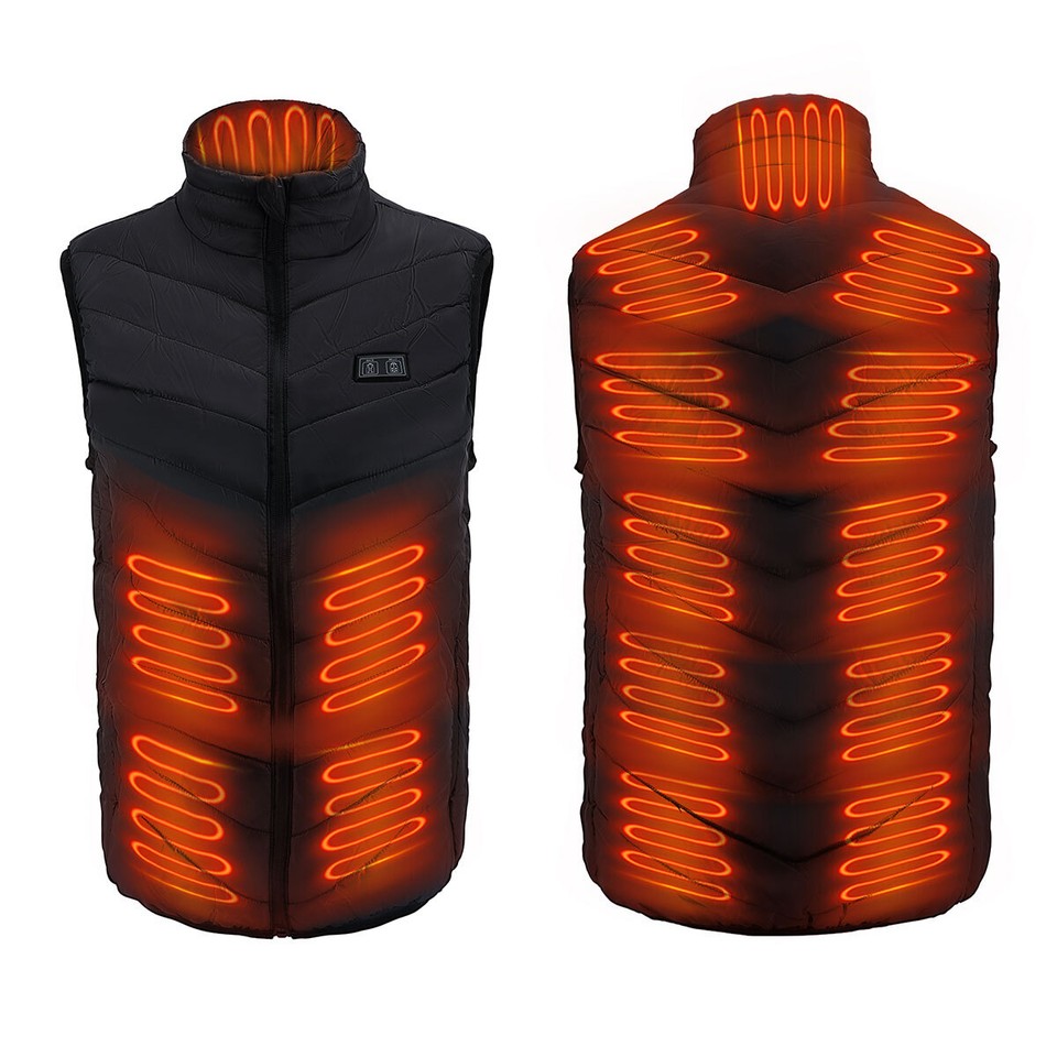 Heated Vest 15 Heating Zones Electric USB Jacket Winter Warm Men Women ...