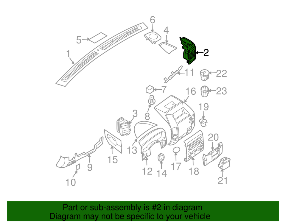 Genuine Nissan Driver Left A/C Dash Vent Grille 68421-9FD0A | eBay