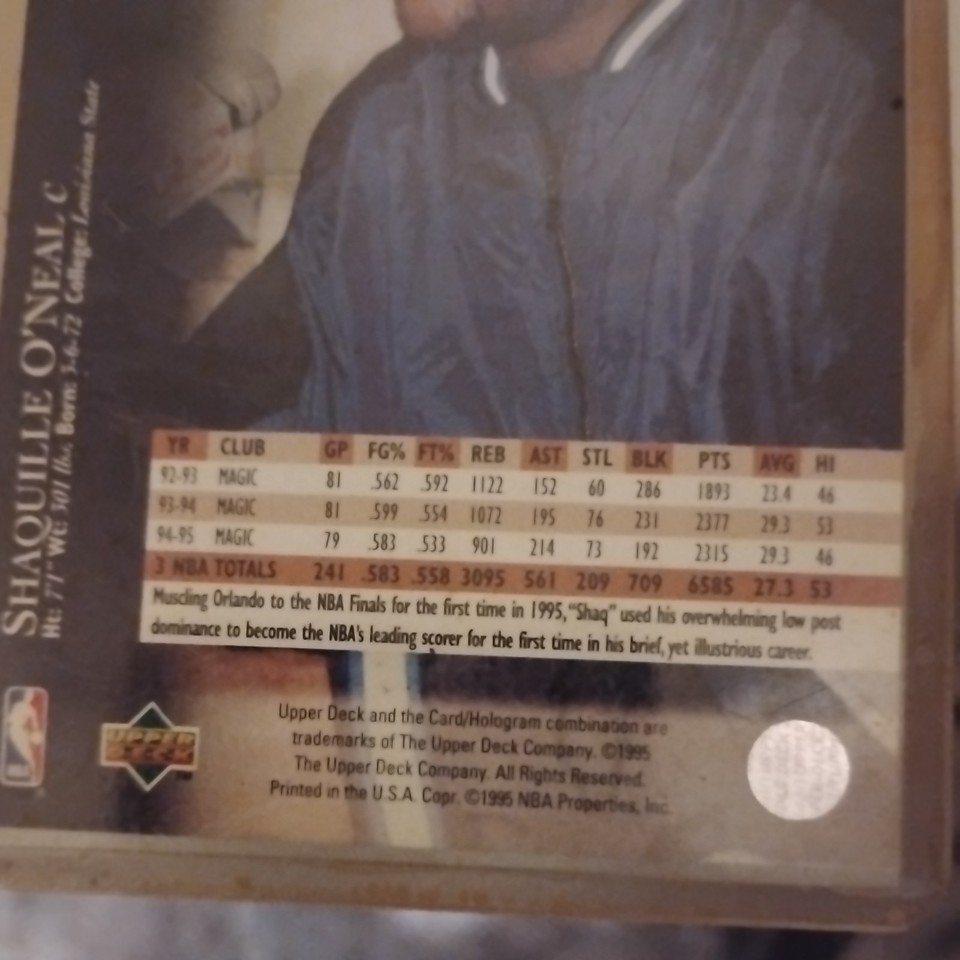 1995-96 Upper Deck - #95 Shaquille O'Neal | eBay