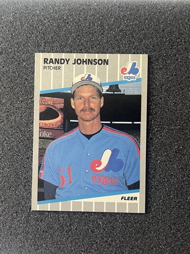 1989 Fleer Randy Johnson #381 Rookie Card Montreal Expos Blacked Out Ad ...