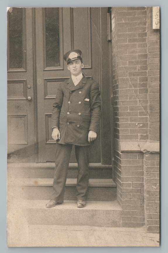 Trolley Train Conductor? Uniform Occupation RPPC Weymouth MA? Antique ...