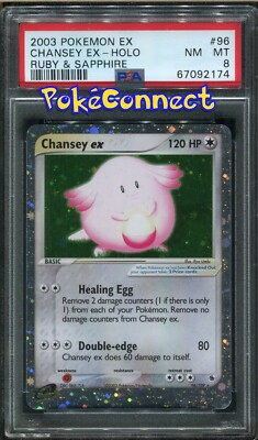 PSA 8 Pokemon Chansey ex Ruby & Sapphire 96/109 Holo Card | eBay