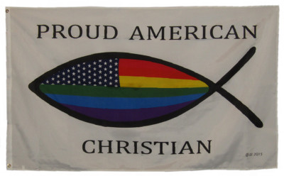 3x5 Proud American Christian Rainbow Christian Fish Flag 3'x5' Banner ...