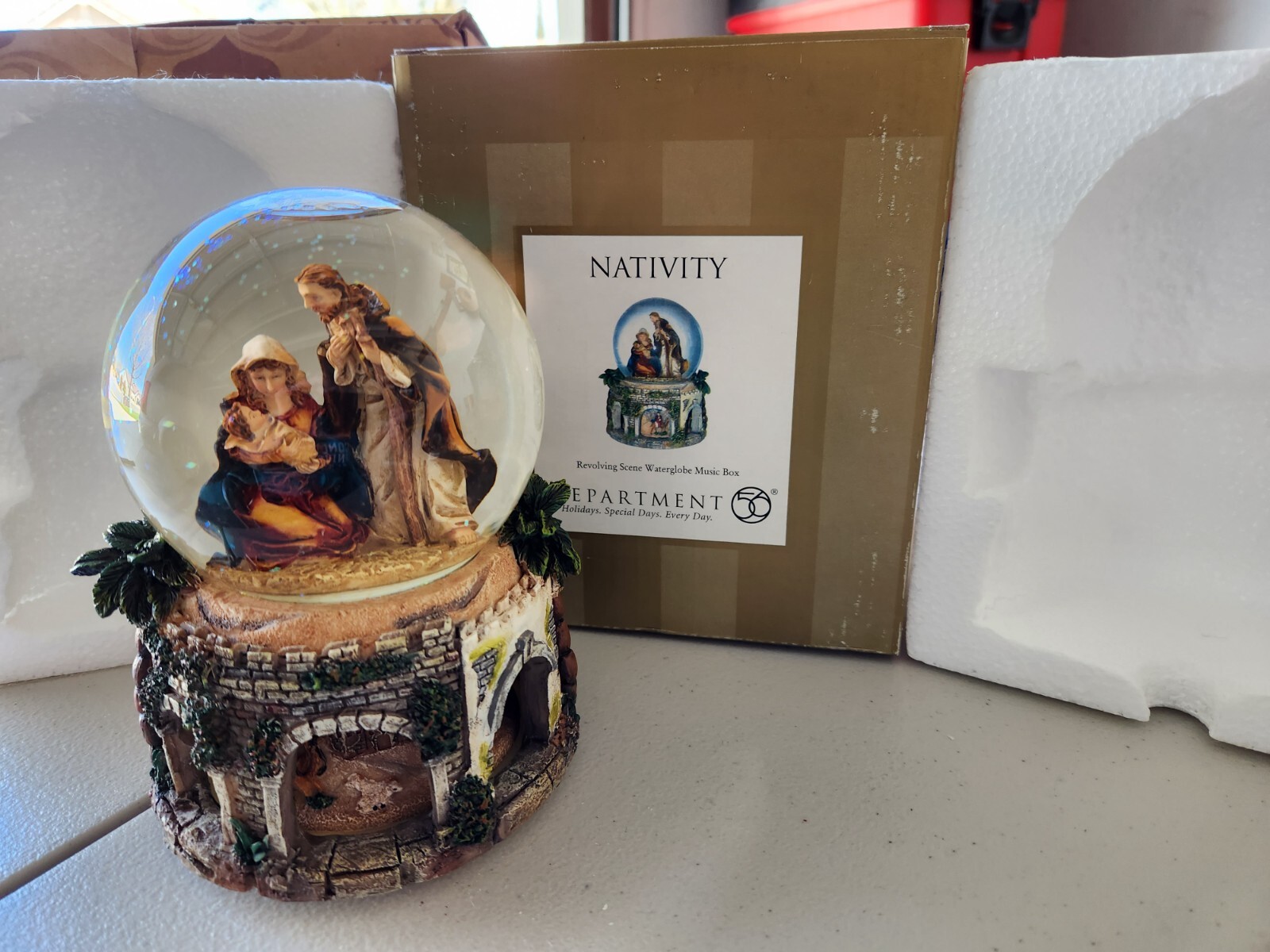 Department 56 Nativity Scene Revolving Musical Water Globe Music Box | eBay