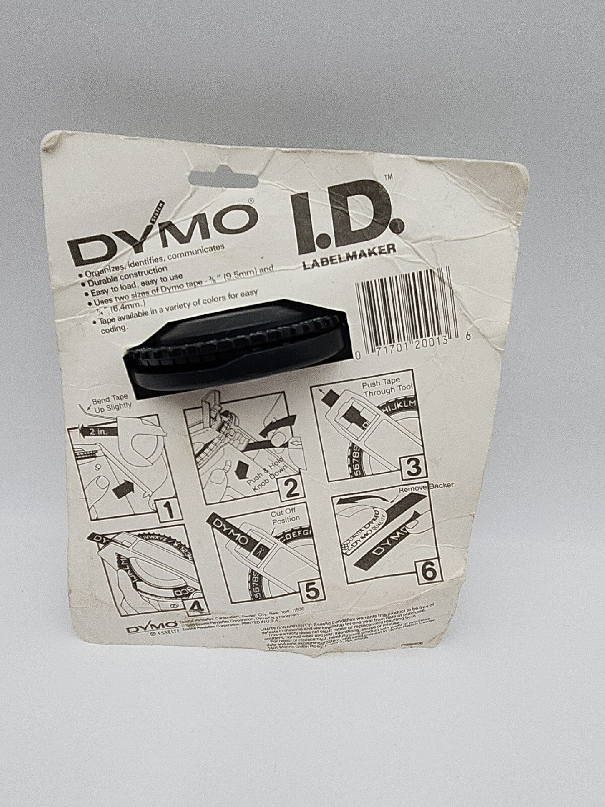 Dymo ID Labelmaker 2001-01 Embosser Tape Writer Damaged Pkg for sale ...