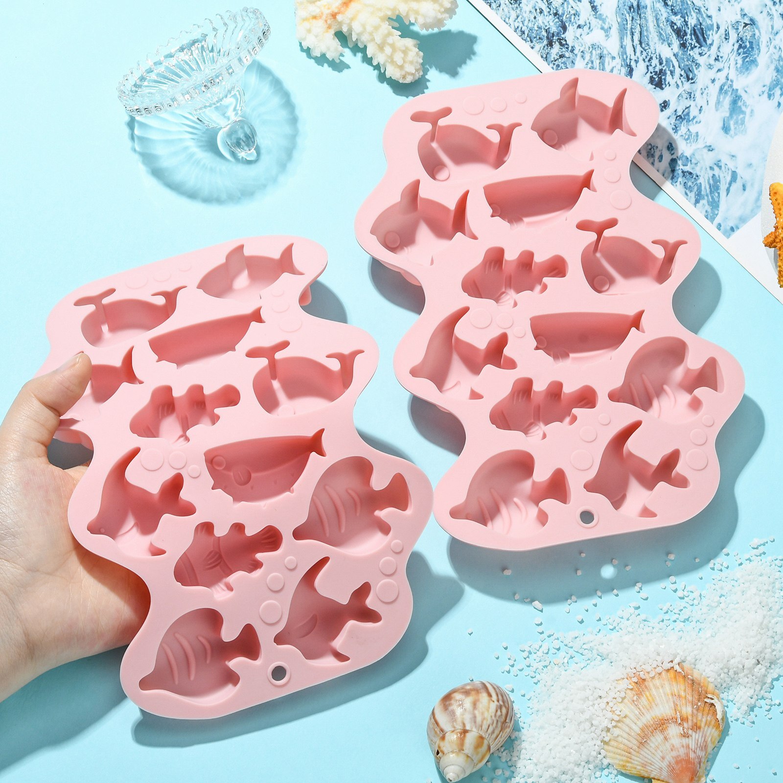 2x Fish Chocolate Molds Marine Fish Silicone Candy/Baking Molds for ...