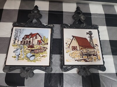 vintage Cast Iron Barn Sene Wall Hangers | eBay