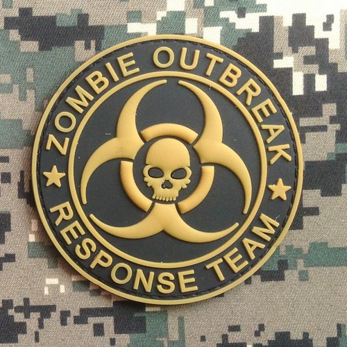 3D PVC ZOMBIE HUNTER OUTBREAK RESPONSE TEAM RUBBER HOOK LOOP PATCH DESERT | eBay