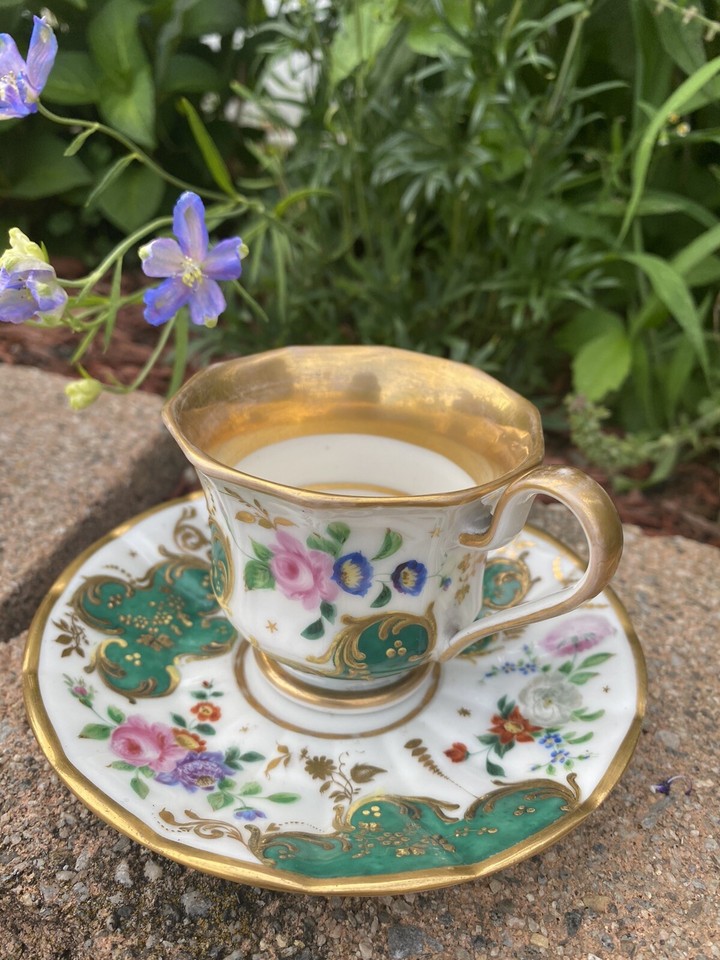 OLD PARIS FRENCH RAISED GOLD TEA CUP & SAUCER | eBay