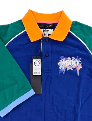 NWT AKOO Illusion Colorblock Cotton Polo Shirt XXL 2XL | eBay