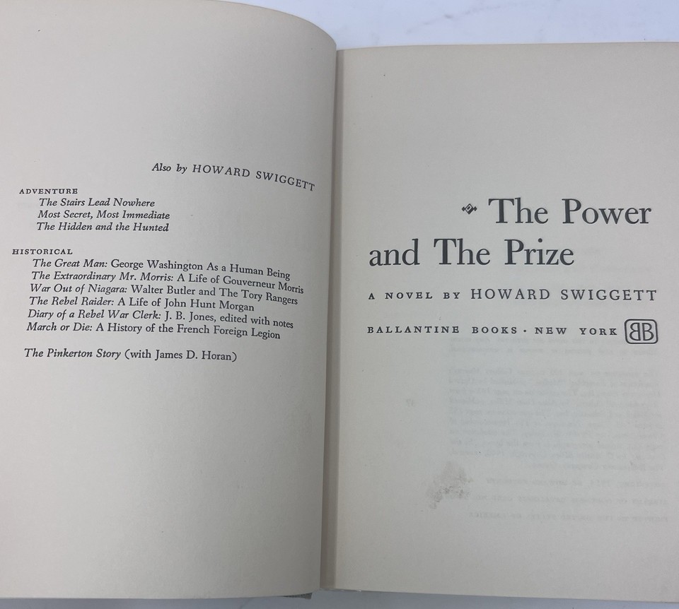Howard Swiggett / THE POWER AND THE PRIZE First Edition 1954 | eBay