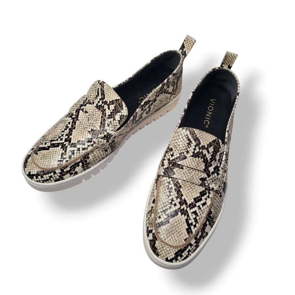 New Vionic Uptown Snake Print Penny Loafer Sneakers Casual Comfort ...