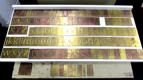 Nice! 3-Line Century Wide 2.75" BRASS Engraving Font Set Up+Low+Num NEW ...