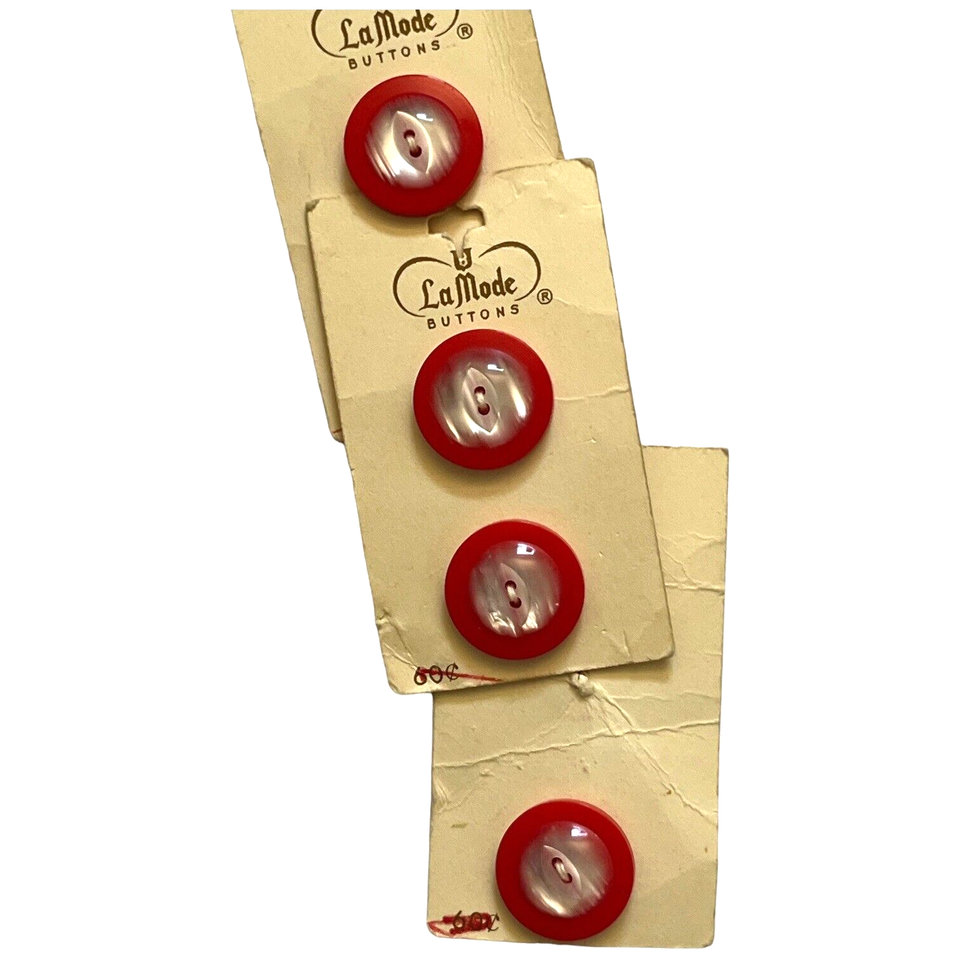 26 Vintage Plastic Buttons Blue /Creme Brown Red White Swirl Italy | eBay