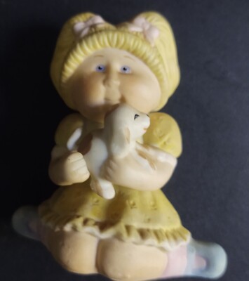Cabbage Patch Kid Porcelain Figurine Girl with Puppy Vintage 1984 | eBay