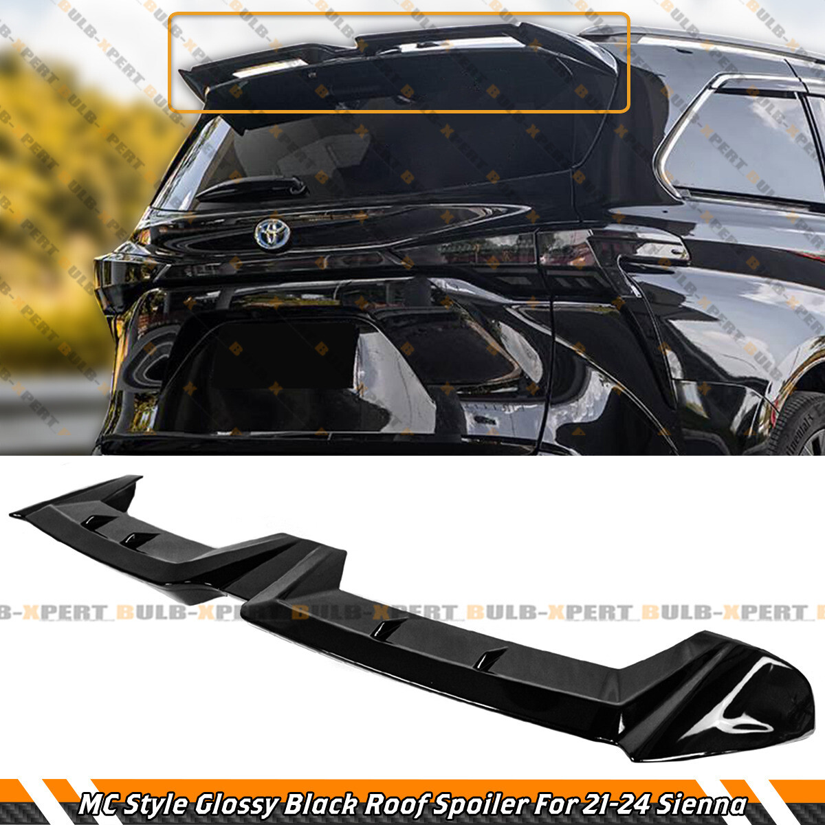 FOR 21-2024 TOYOTA SIENNA MC STYLE GLOSS BLACK REAR ROOF SPOILER WING ...