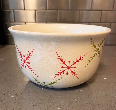 Oneida Ceramic Snowmates 6" Bowl Snowflakes | eBay