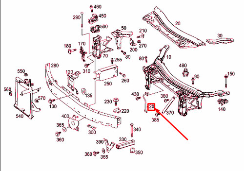 MERCEDES-BENZ GLC X253 FRONT STIFFENING RETAINING HOOK A2538800064 ...